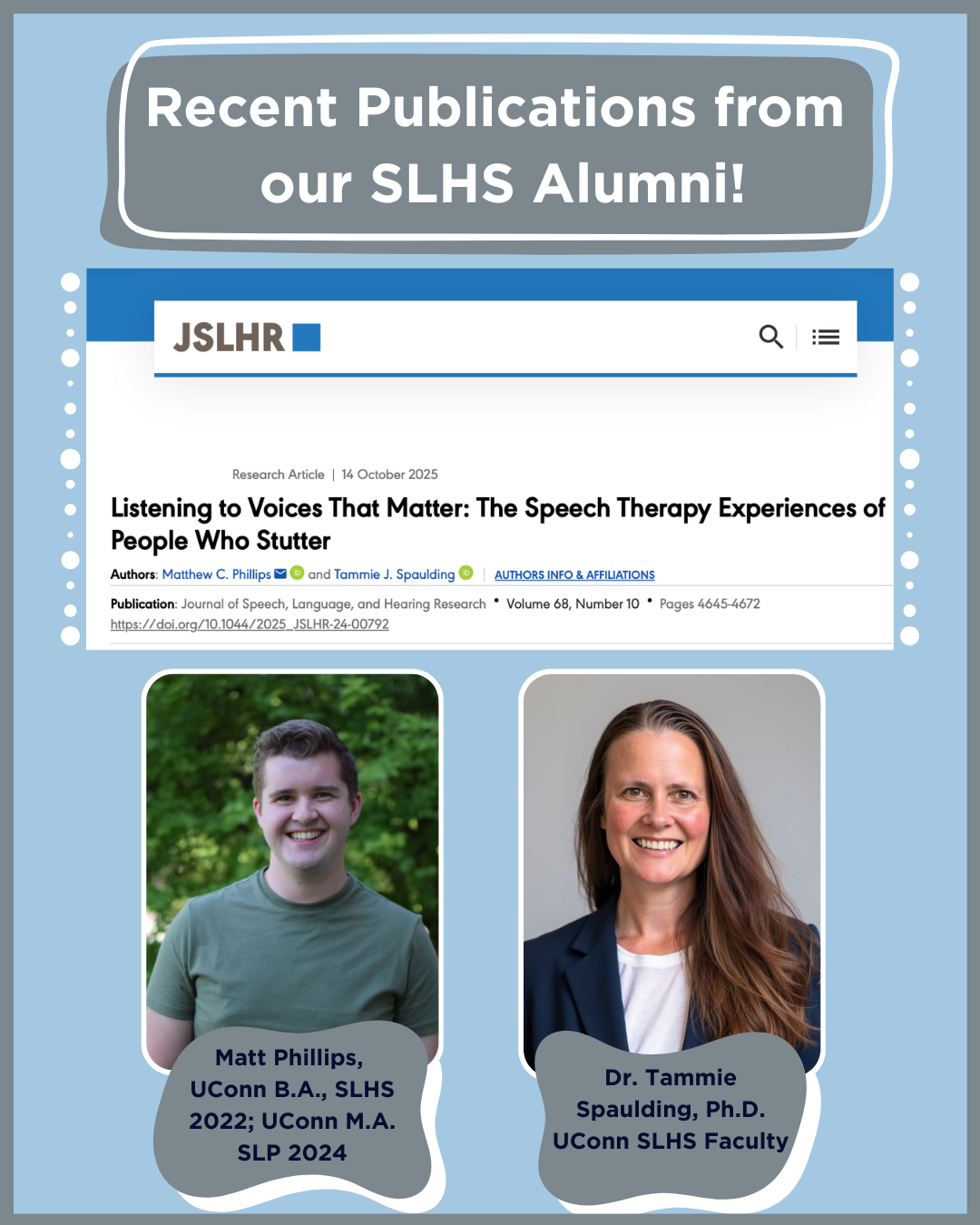 MA-SLP Alumni's Research Published in the Journal of Speech, Language ...